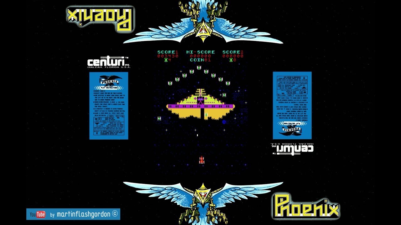Phoenix arcade game from1980 MAME emulated - YouTube