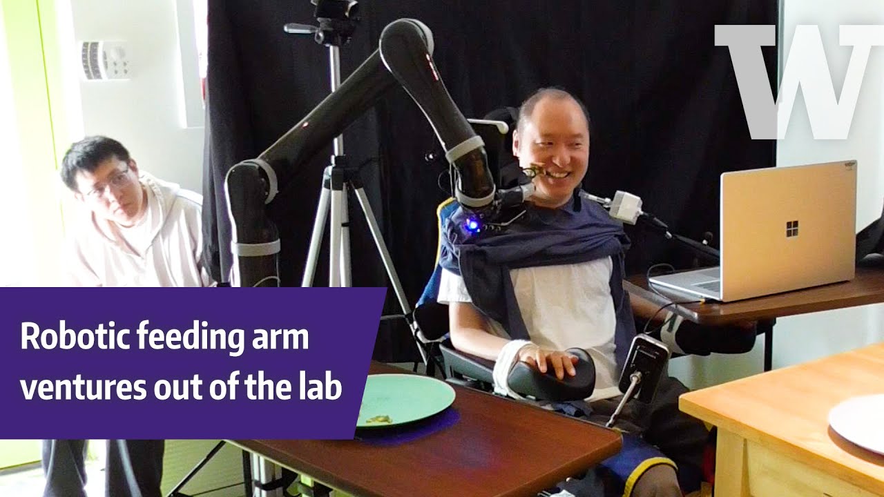 The UW’s assistive-feeding robot gets tested outside the lab - YouTube
