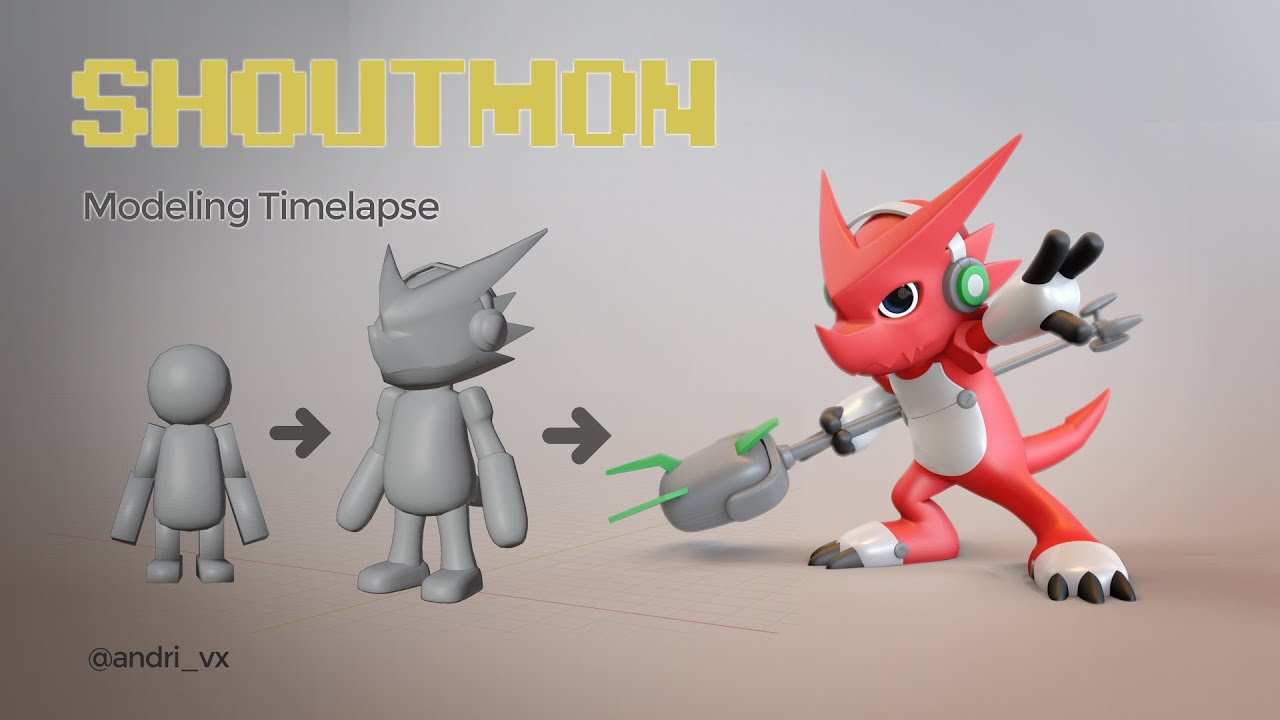 Shoutmon Digimon Fusion Modeling Timelapse - YouTube