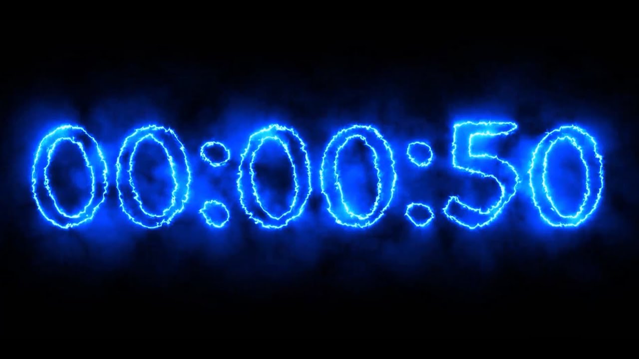 Blue smoke neon timer 50 seconds (stopwatch) - YouTube