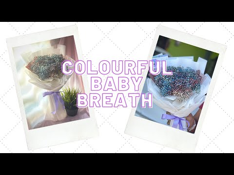 How to make Baby Breath Bouquet 💐 | Colourful Baby Breath 🌈| Abbasidigitalarts ❤️✨