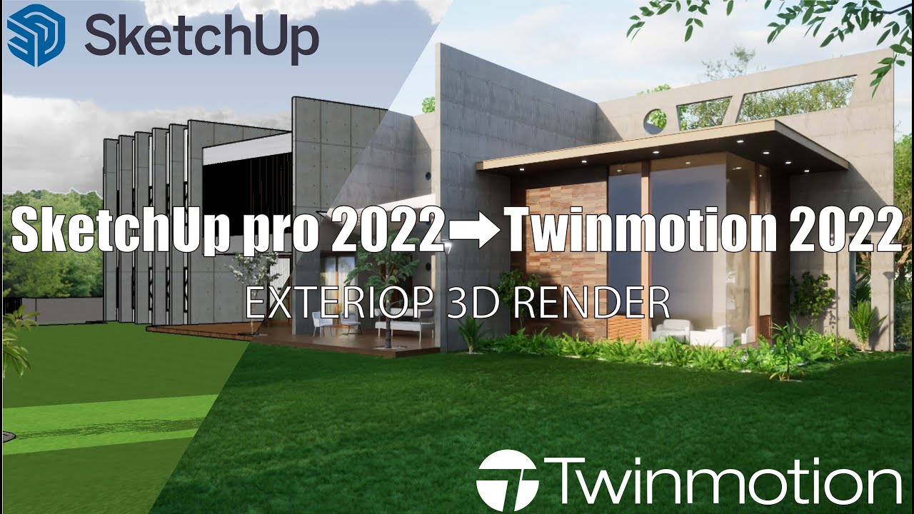 【Twinmotion 2022】 Exterior 3D renderling made with SketchUp - YouTube