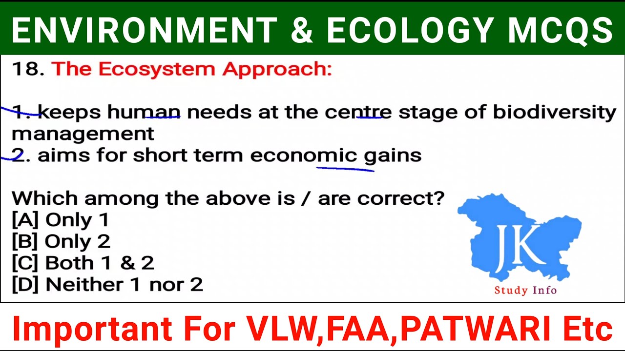 Environment & Ecology Important MCQ'S (Part-2) || Important Mcqs For ...