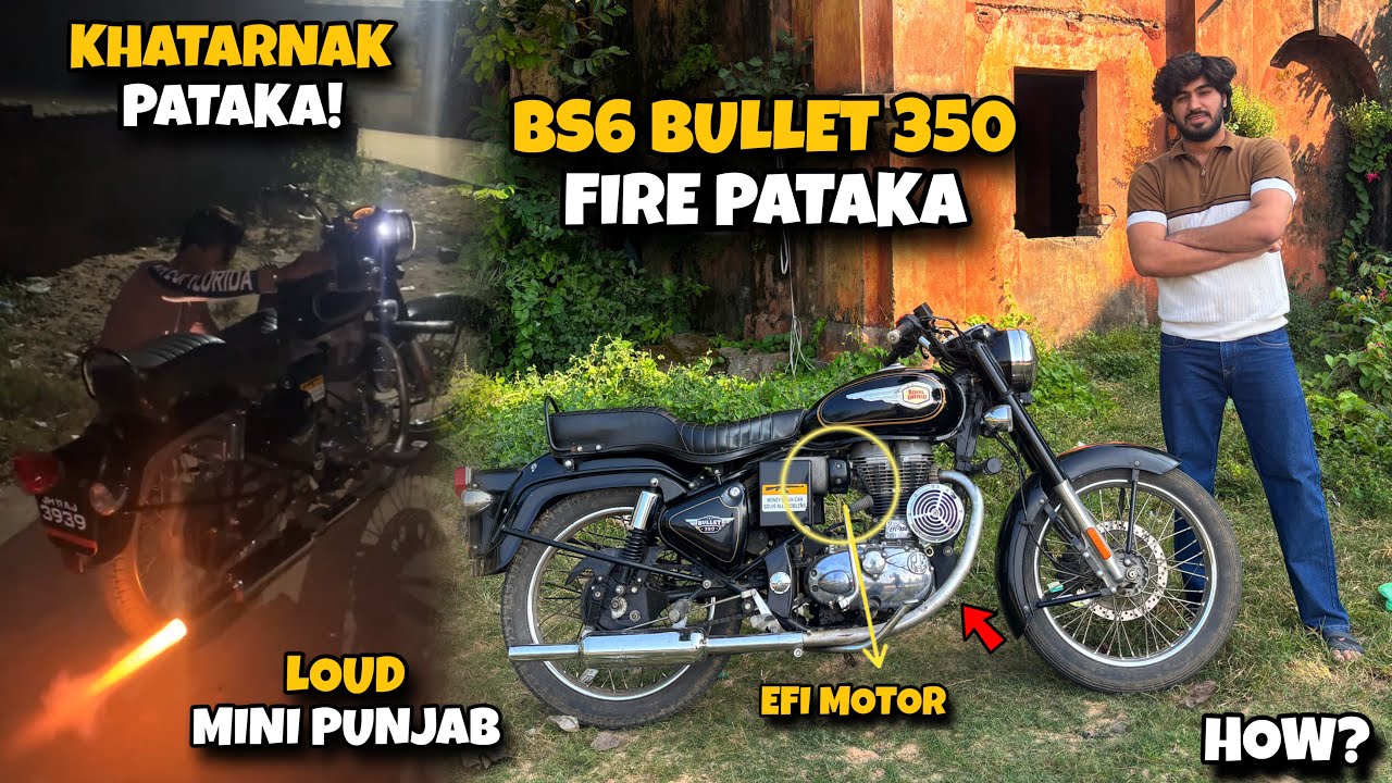 Khatarnak! Fire Pataka BS6 Bullet 350! How? Mini Punjab & C-Bend Pipe ...