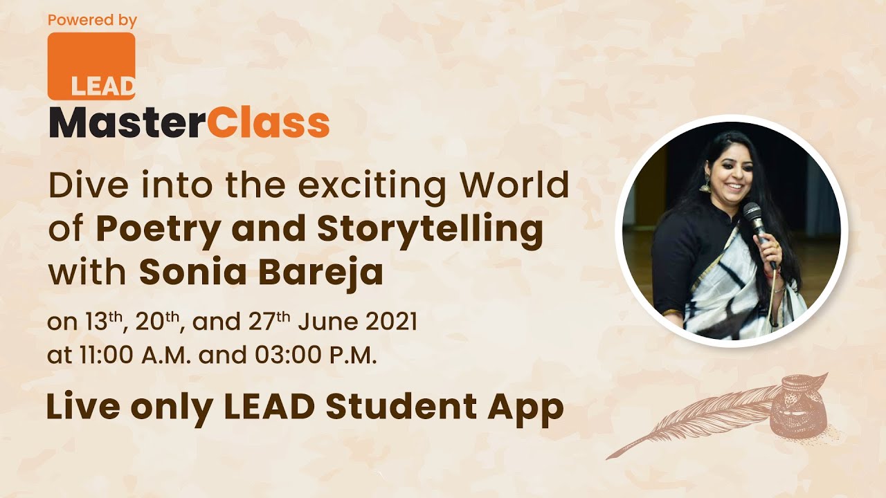 Sonia Bareja at LEAD MasterClass | Exclusive poetry and storytelling ...