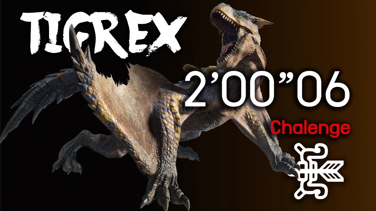 [MH:Rise] 02'00"06 Tigrex Bow Solo (Chalenge Quest practice) - YouTube