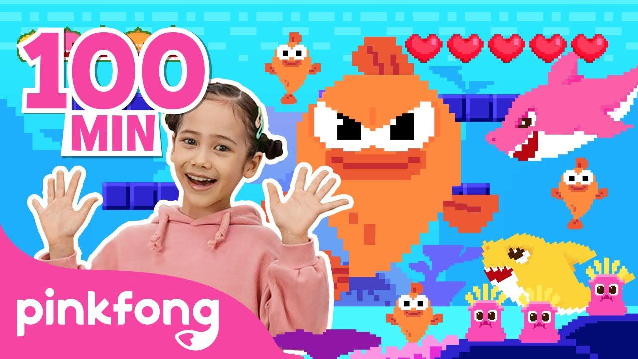 8-Bit Baby Shark Doo doo doo + More | Kids Rhymes | Pinkfong Baby Shark ...