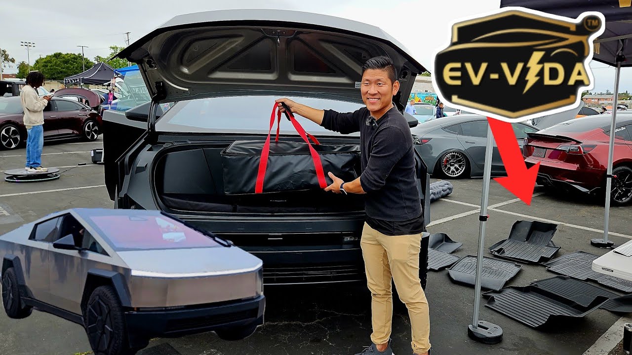 EV-Vida Cybertruck products at Tesla-Club-Socal EVFEST 2024 - YouTube