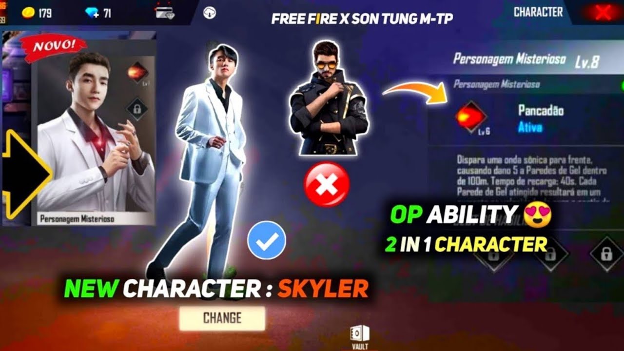 Skyler Character ability Test/FreeFire New Character Skyler Ability ...