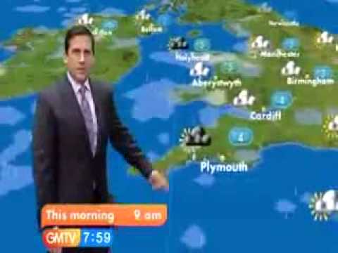 Steve Carell does the UK weather - YouTube