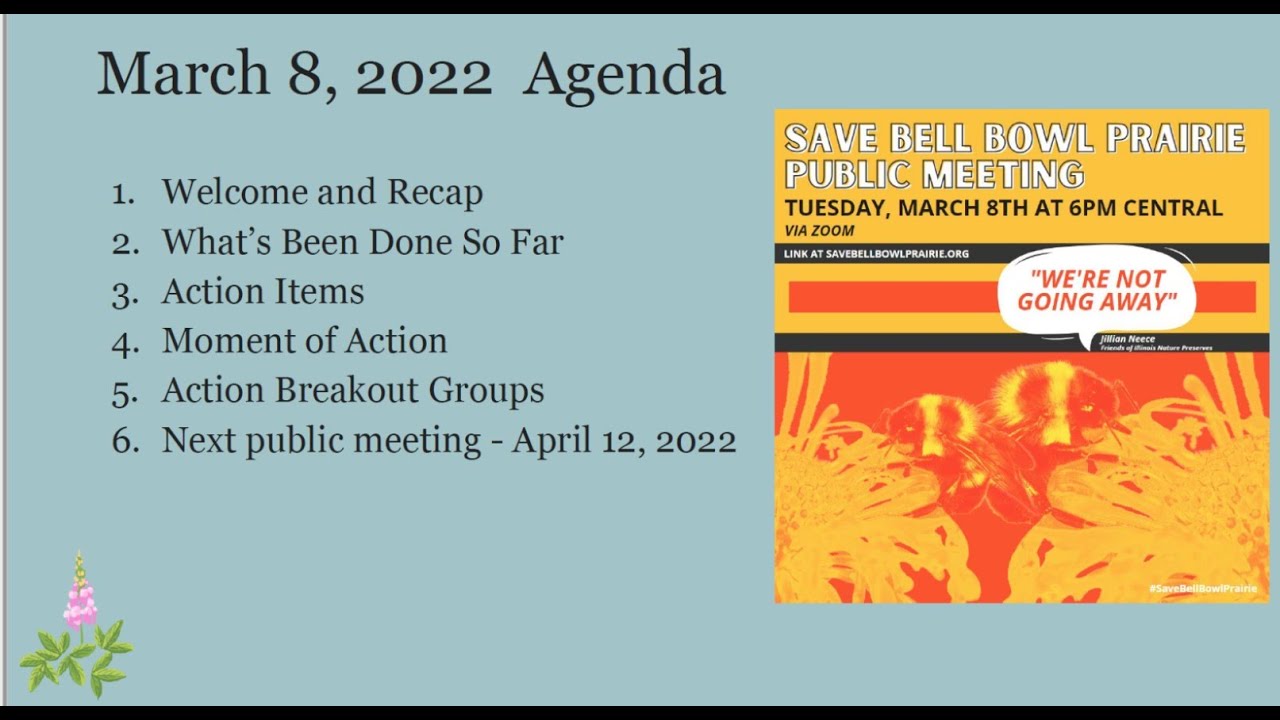 Save Bell Bowl Prairie Public Meeting Mar 8 2022 - YouTube