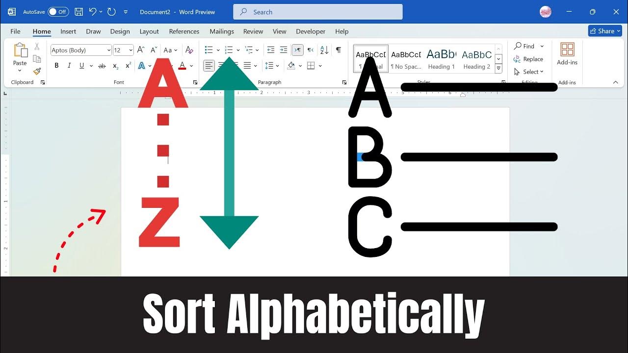 How to Sort Alphabetically in Word - YouTube