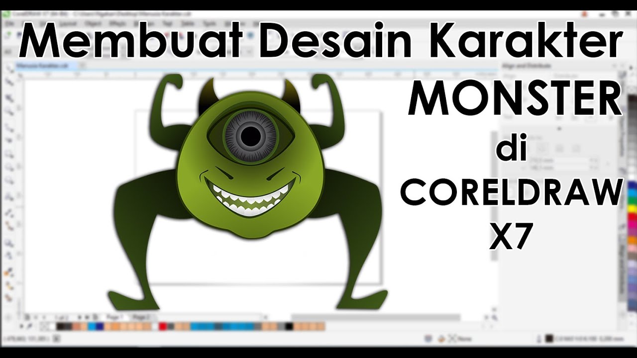 CoreLDRAW X7: Membuat Desain Karakter Monster #coreldraw - YouTube