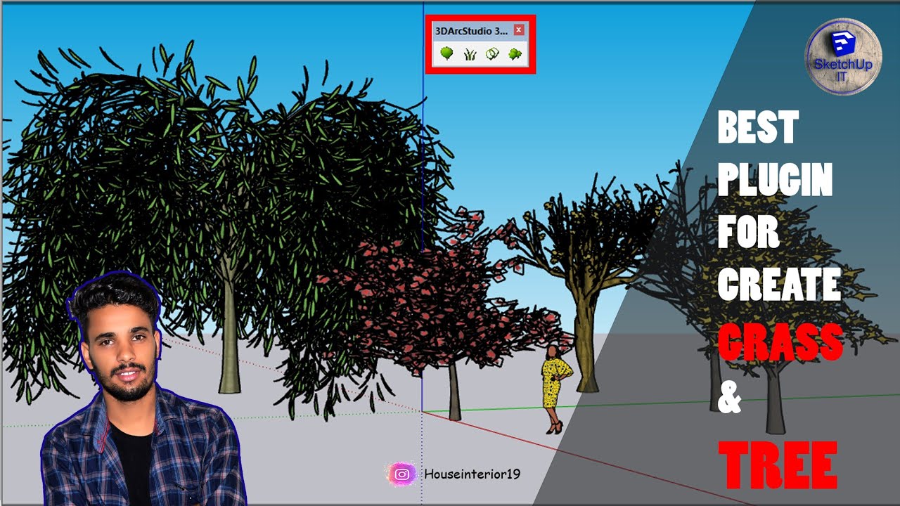 SKETCHUP IT | Best Plugin for Create Grass & Trees In SketchUp Pro 2021 ...