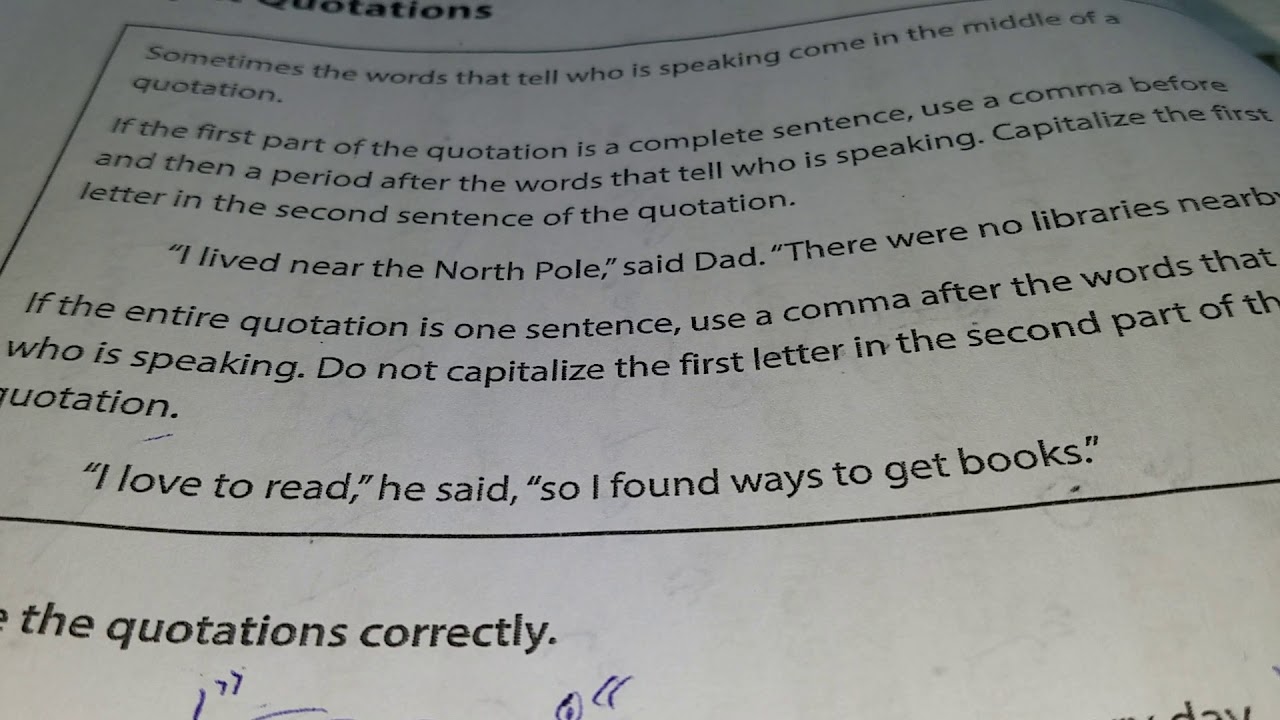 Day 13 of the Remote Learning Packet--Split Quotations, Part 2 - YouTube