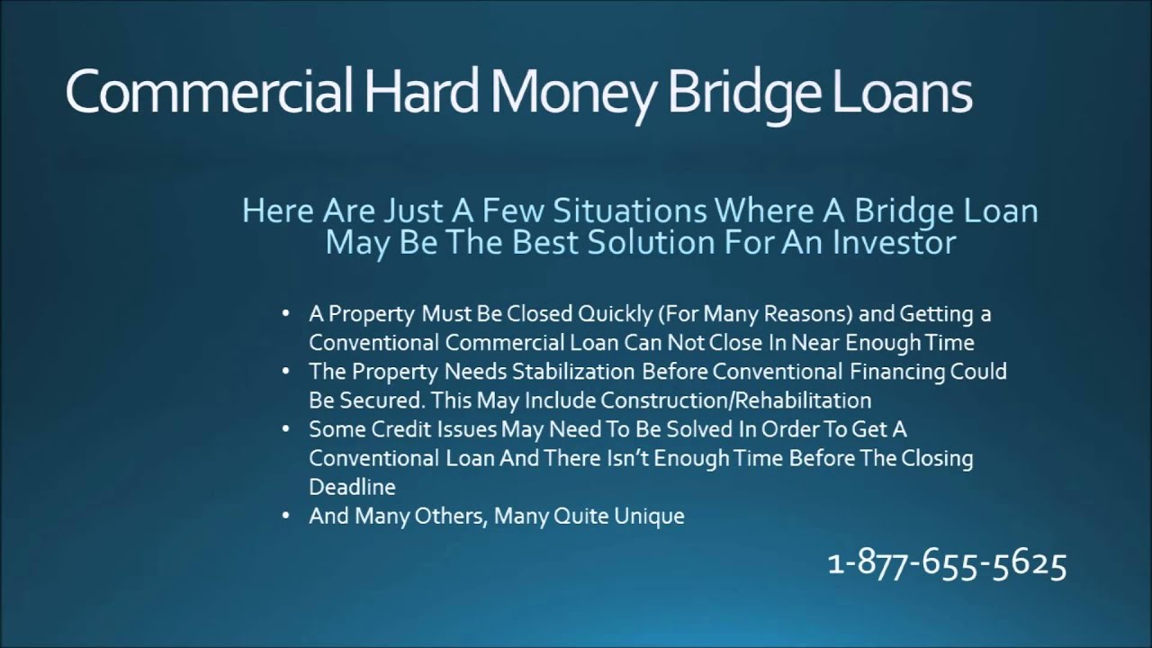 Commercial Hard Money Bridge Loans - YouTube