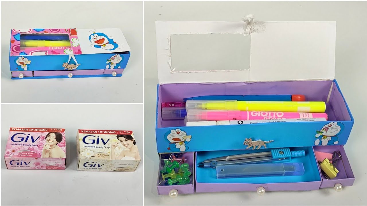 Soap Box Craft Idea | How to make Pencil Box froam soap box and ...
