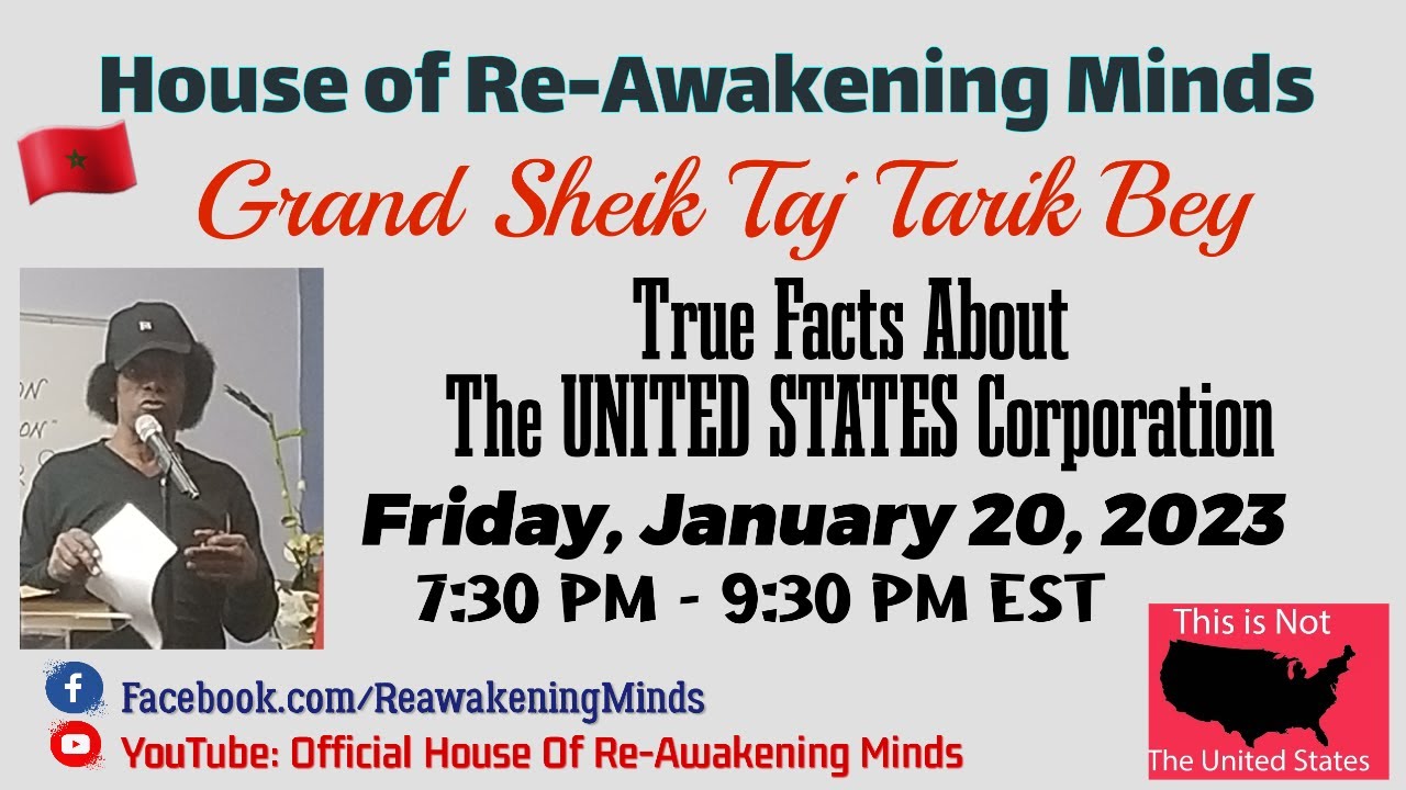 Grand Sheik Taj Tarik Bey - "True Facts About The UNITED STATES ...