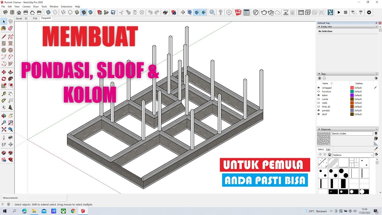 01 Denah Lantai Pondasi Sloof Dan Kolom Lantai 1 | My XXX Hot Girl