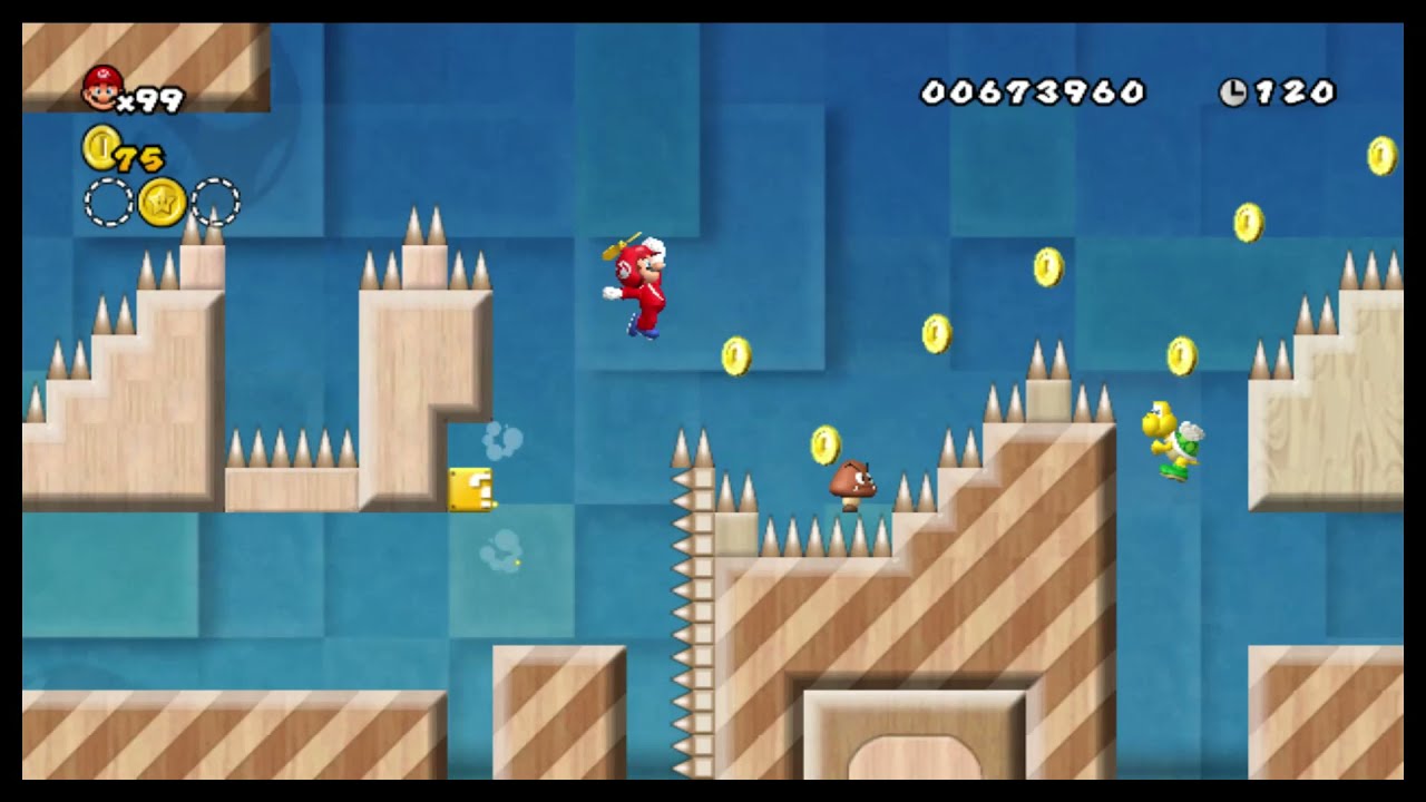NSMBWii Custom Level: Propeller Challenge Stage (not perfect run) - YouTube