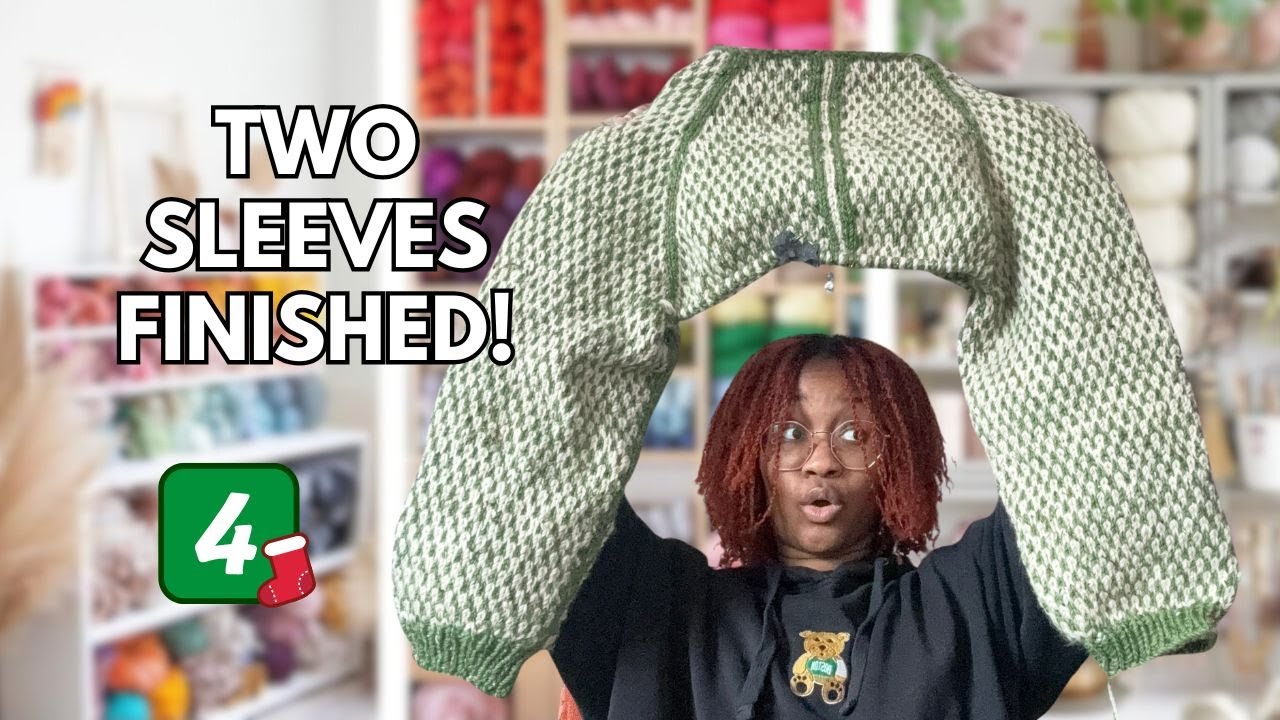 two sleeves done, just the body left to knit on my steeked cardigan ...