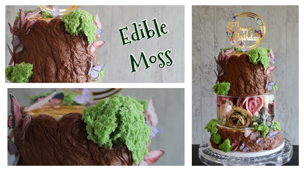 Easy Edible Moss for cakes - YouTube