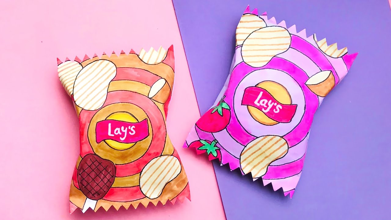 How to make Lay's chips with paper//Gift idea//paper craft ideas - YouTube