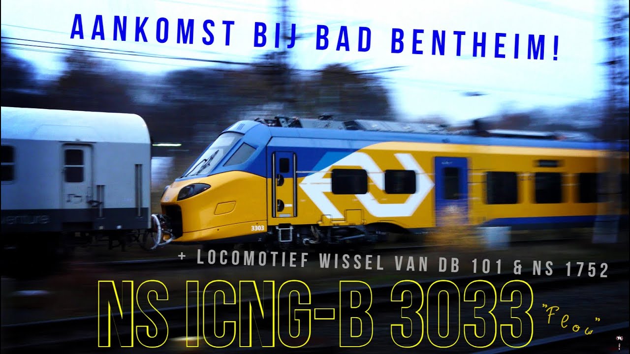 Treinen Bij Bad Bentheim // NS ICNG-B ''Flow'' 3303 Komt aan bij Bad ...