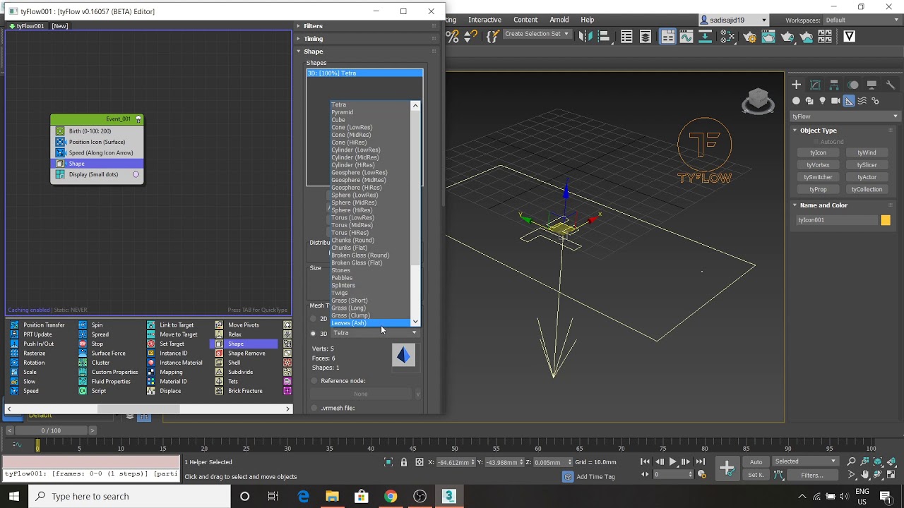 Tyflow Basics 2 Bouncing and breaking particle geometries - YouTube