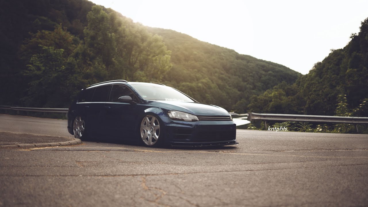 Bagged Volkswagen Golf 7R Variant on Bentley Rims! - YouTube