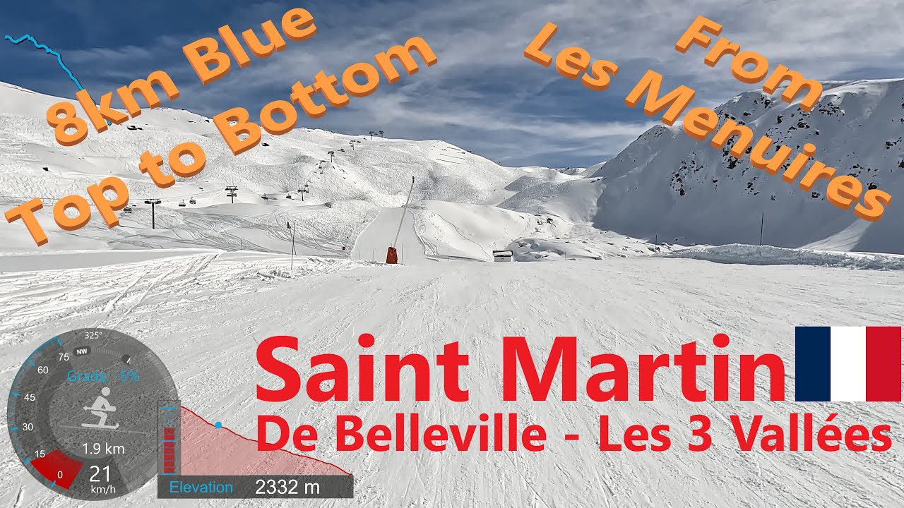 [4K] Skiing St Martin de Belleville from Menuires - Top to Bottom ...