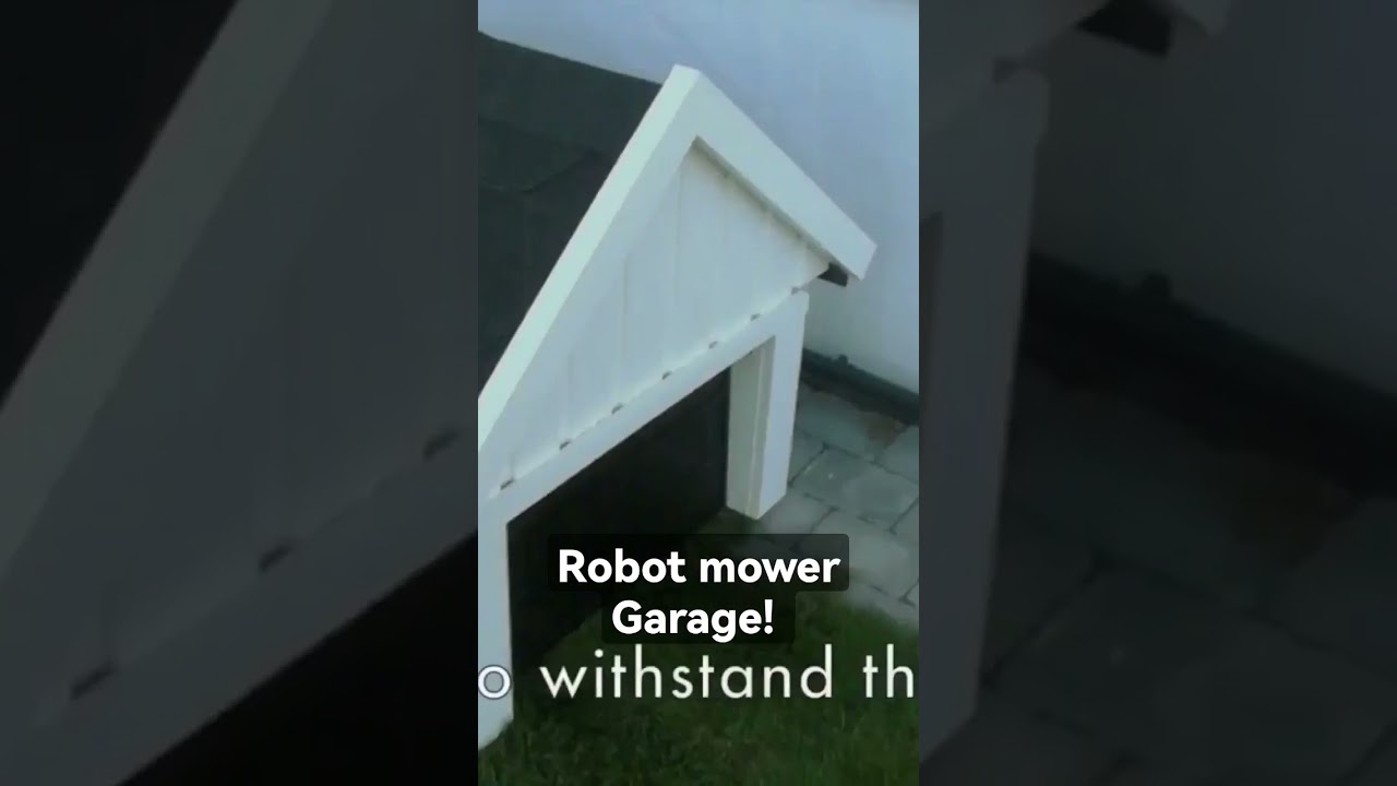 Robot mower garage with automatic door - YouTube