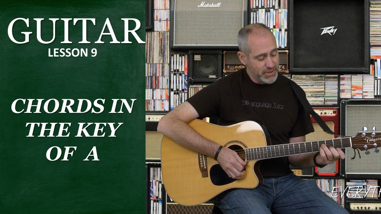 Guitar Lesson 9 - Guitar Chords in the Key of A - YouTube
