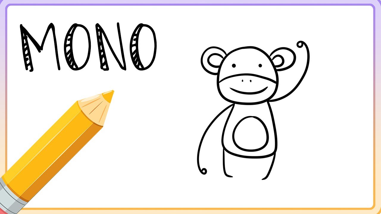 🐒 CÓMO DIBUJAR UN MONO PARA NIÑOS 🐒 - YouTube