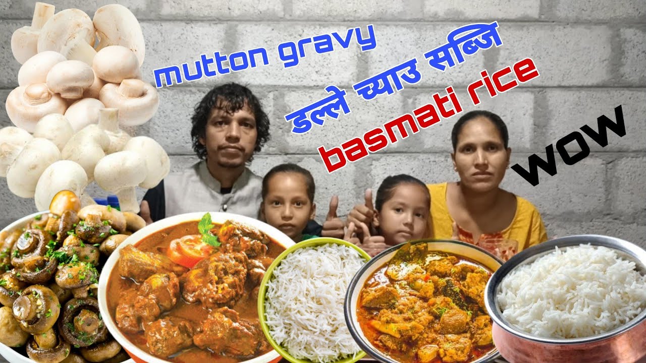 Mutton gravy How to Make Mutton Curry | basmati rice Mushroom vegetable ...