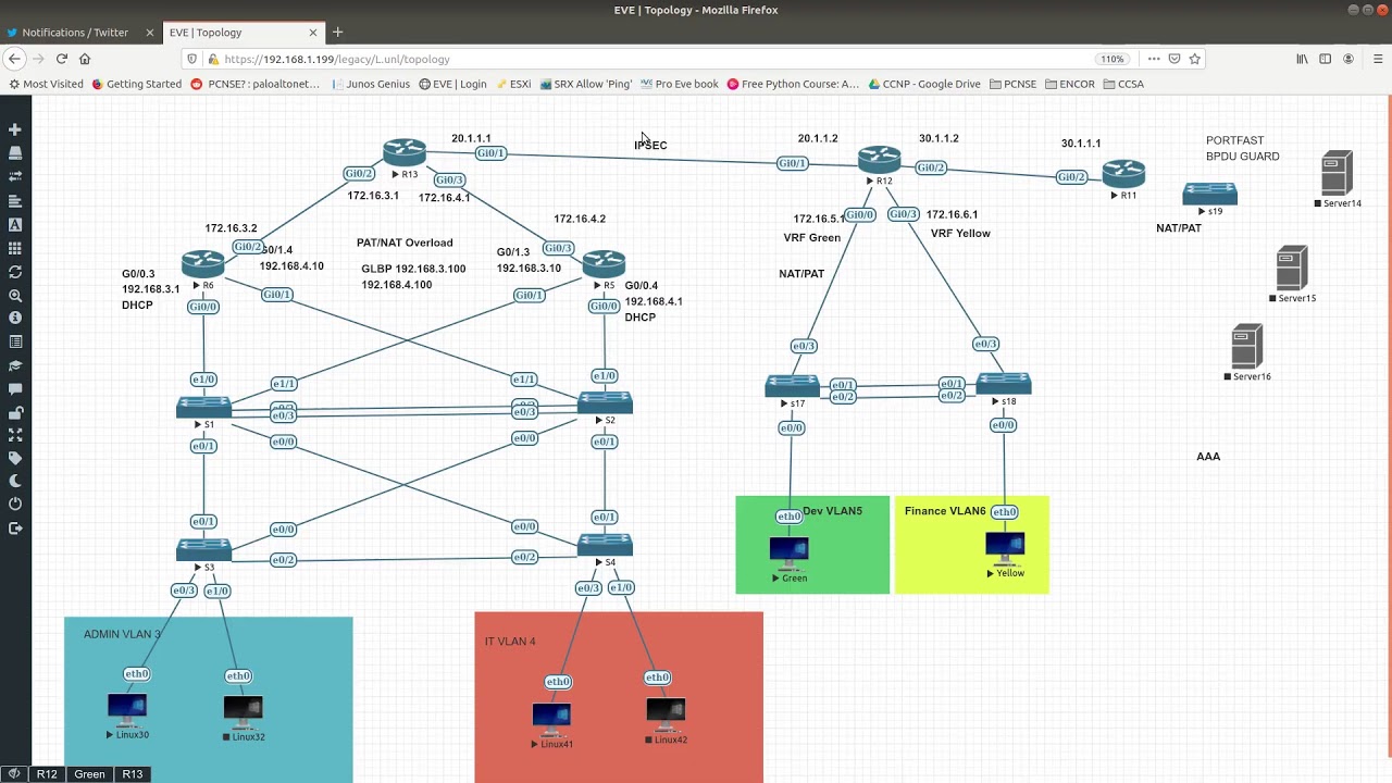 CCNP Encor Lab Live Part 5 - PAT for VRF, IPSEC Site to Site, Static ...