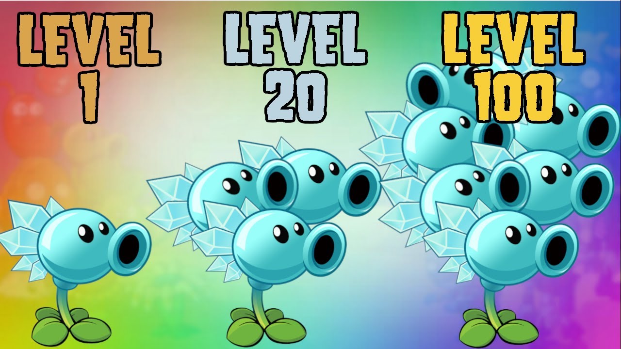 Plants vs Zombies 2 Snow Pea Lvl 1 vs lvl 20 vs lvl 100 PvZ2 | @Mronger ...