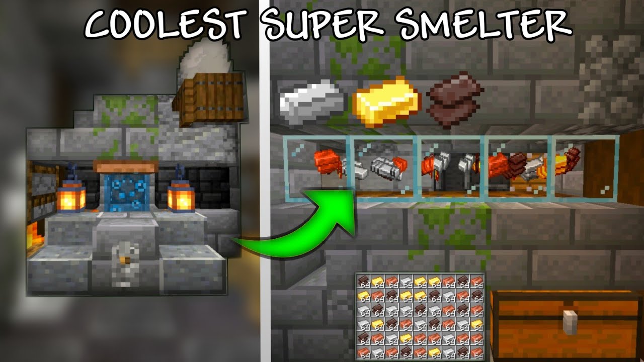 Minecraft: How to make the Coolest Super smelter - YouTube
