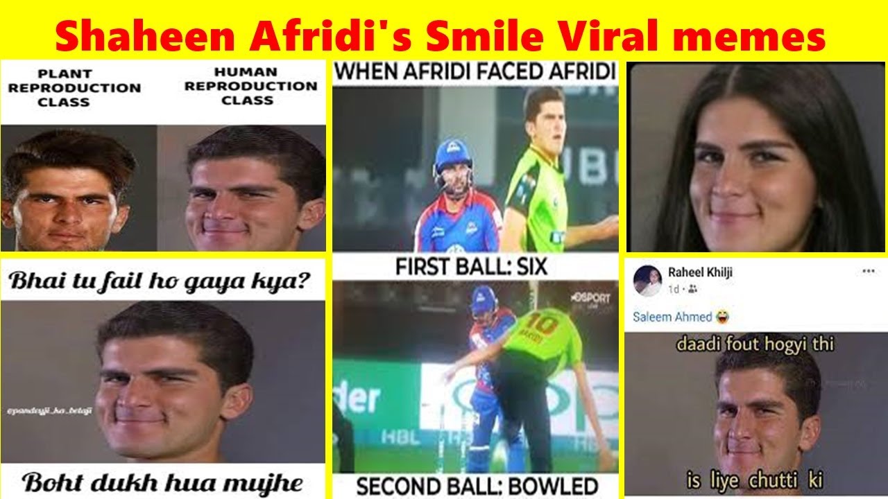 Shaheen Afridi Smile Viral Memes on Internet #shaheenafridismile # ...
