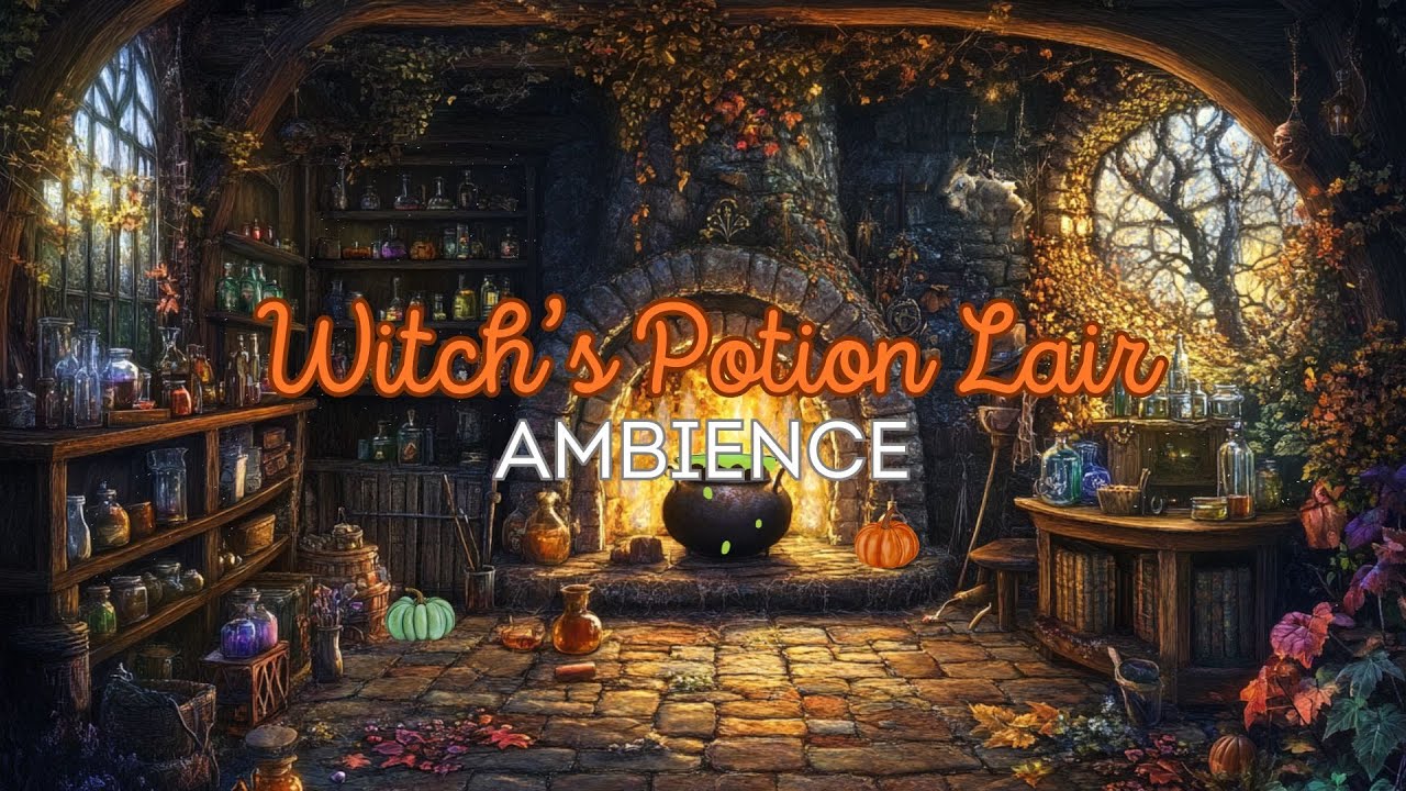 Halloween Witch Fireplace Ambience - YouTube