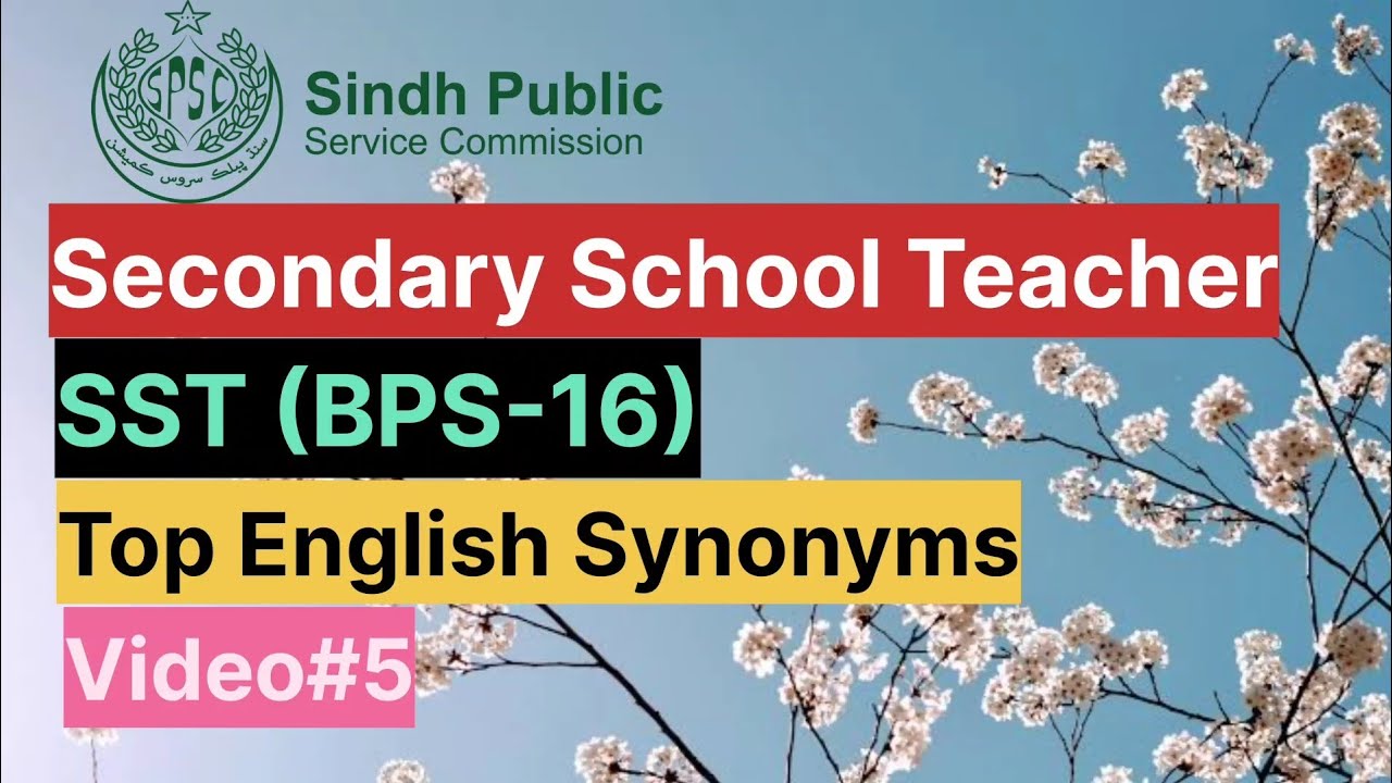 SST English Synonyms | SST Test Preparation | General/Science Category ...
