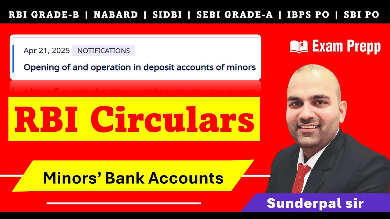 RBI Circulars | RBI New Guidelines for Minors Bank Deposit Accounts ...