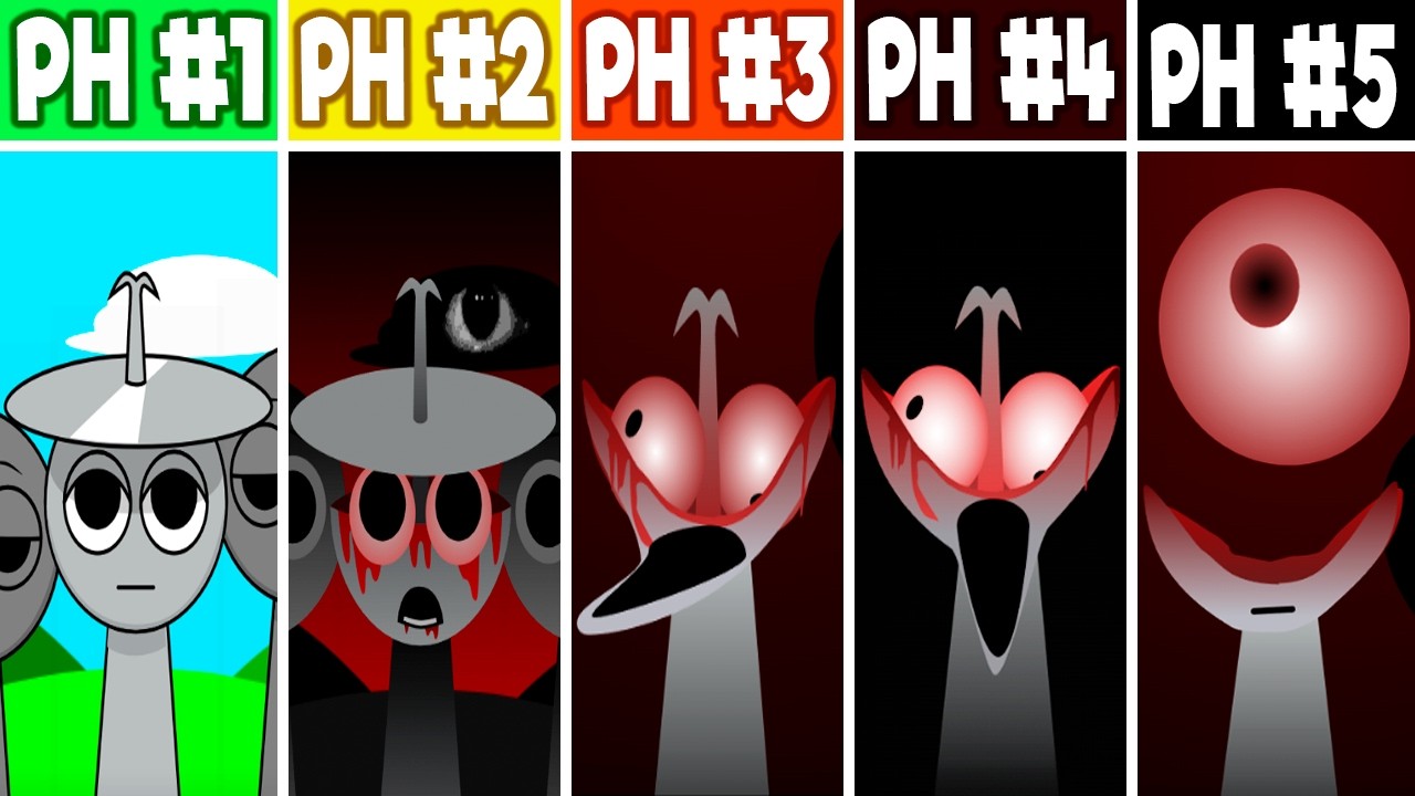 Sprunki Mix! Phase 1 VS Phase 2 VS Phase 3 VS Phase 4 VS Phase 5 ...
