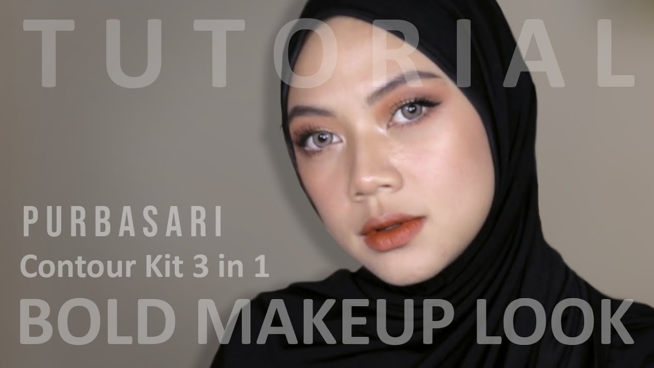Bold makeup tutorial | Review & wear test Contour Kit 3 in 1 Purbasari ...