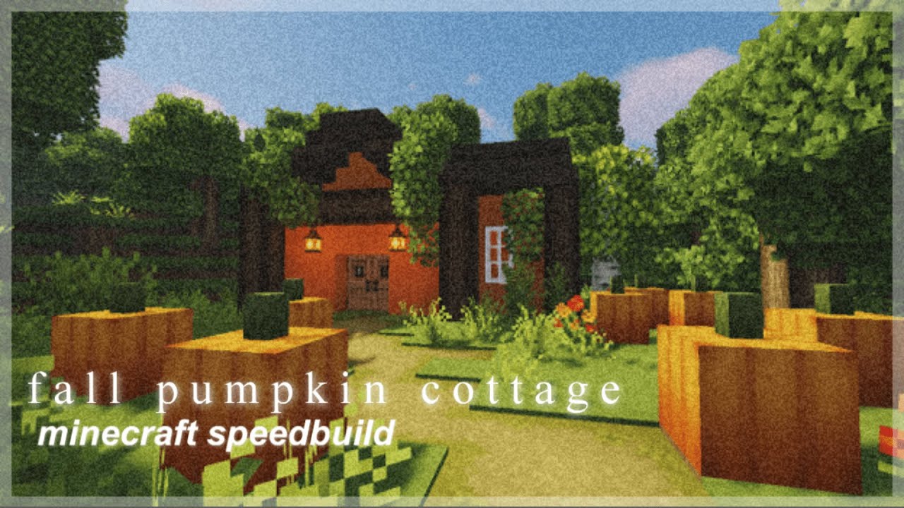 [minecraft] fall pumpkin spice cottage // speedbuild - YouTube
