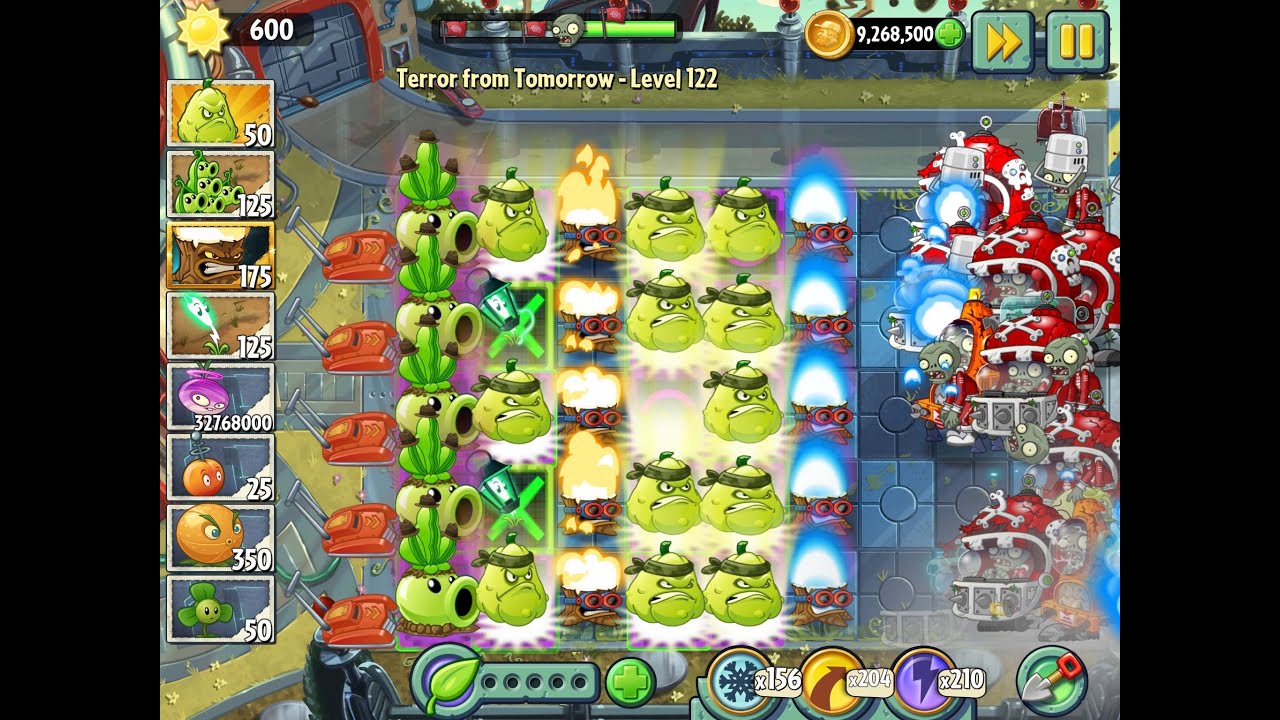 Plants vs Zombies 2 Terror from Tomorrow Level 122 - Squashed and ...
