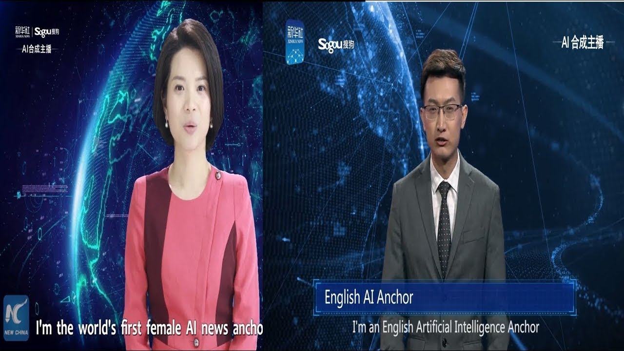 World’s First Female & Male AI Anchor deliver the news in China - YouTube