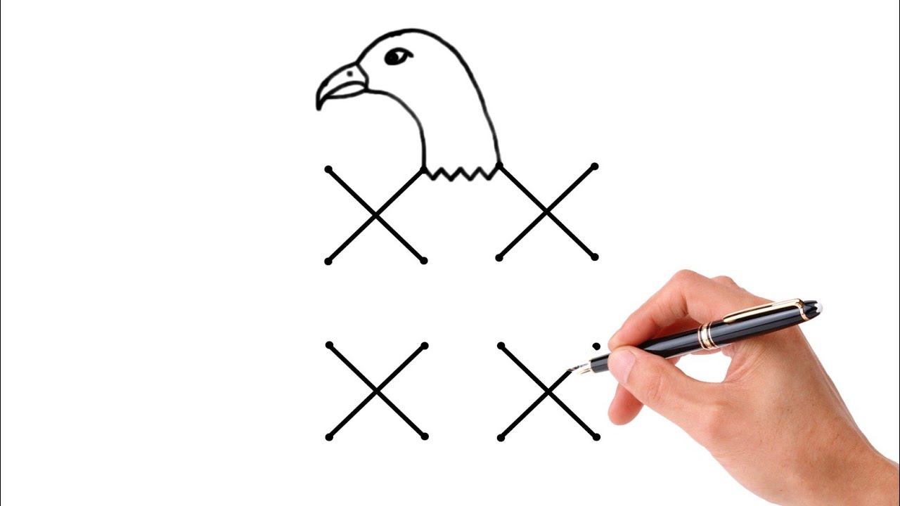 How To Draw An Eagle With 4x4 Dots Easy | How to draw a bald Eagle ...