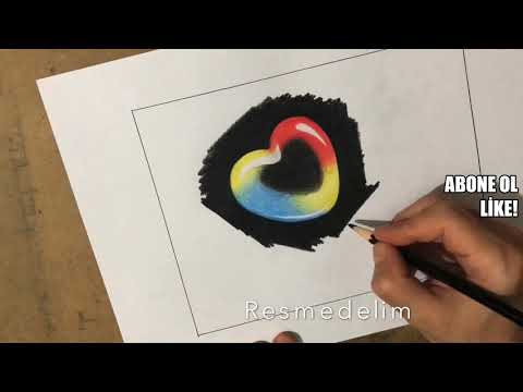 basit çizimler,basit kalp çizimi,kuruboya kalp çizimi,simple drawings, simple drop drawing,