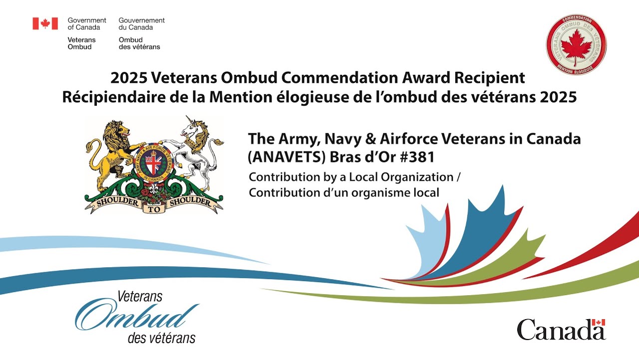 ANAVETS - Bras d'Or #381 - Veterans Ombud Commendation 2025 Recipient ...